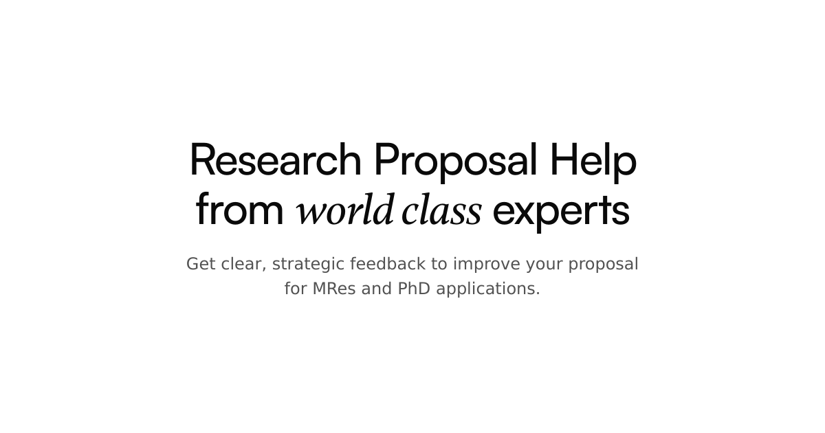 Research Proposal Help — Get expert help with your research proposal